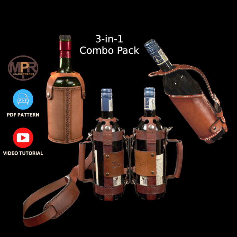 Combo: Leather Wine Bottle Holders - MPR Leatherworks
